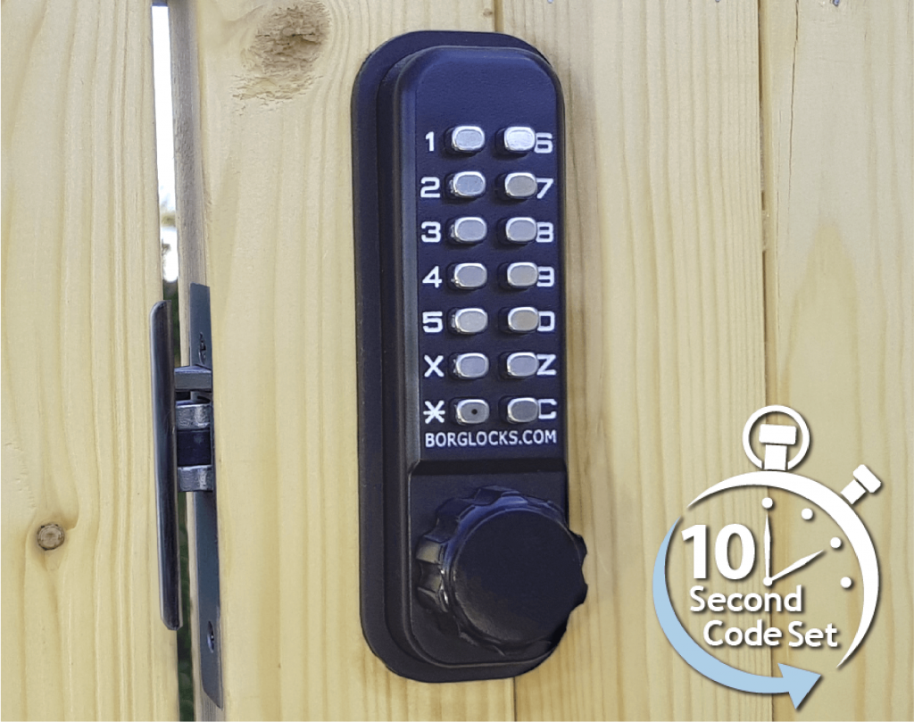 Borg BL2602ECP mechanical gate lock with keypad and 28mm latch for ...